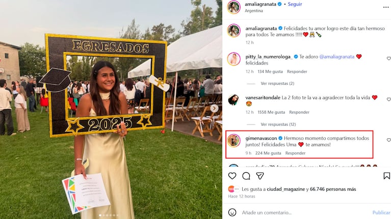 El reencuentro de Amalia Granata y el Ogro Fabbiani en el egreso de su ...