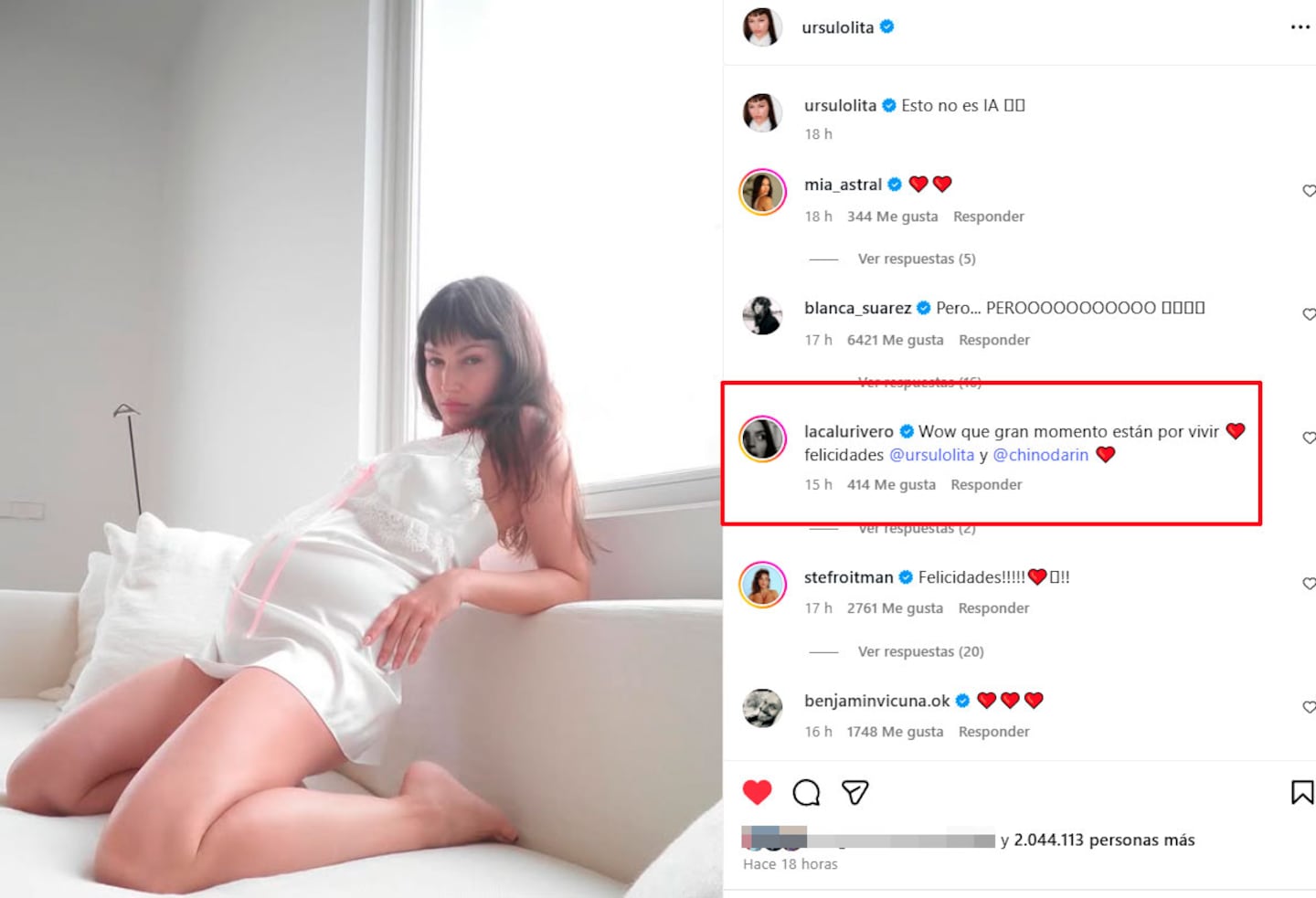 La ex del Chino Darín que reapareció tras el embarazo de Úrsula Corberó | Diario El Cordillerano